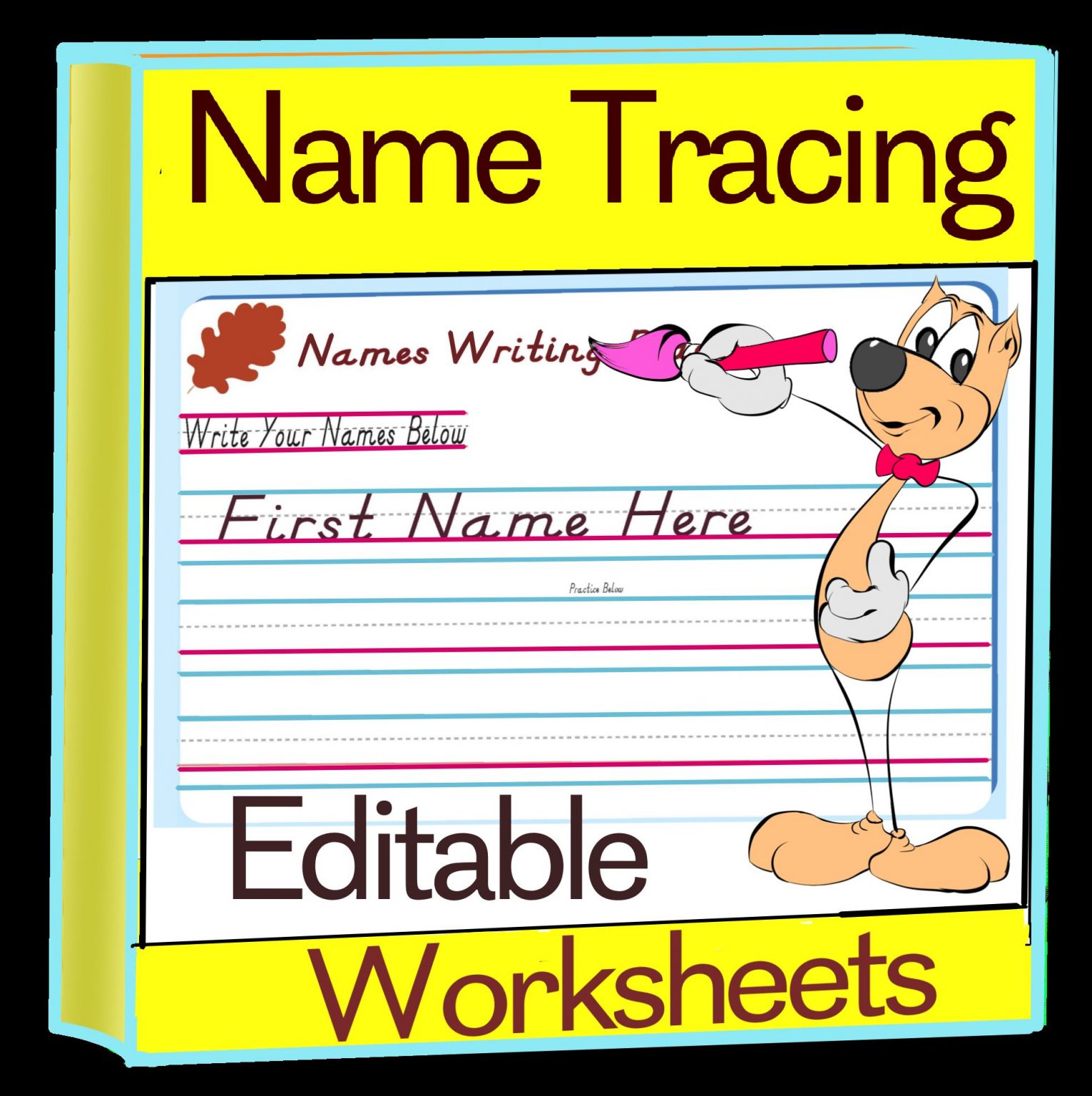 Awesome 1x Name Tracing Editable Worksheets For Kids
