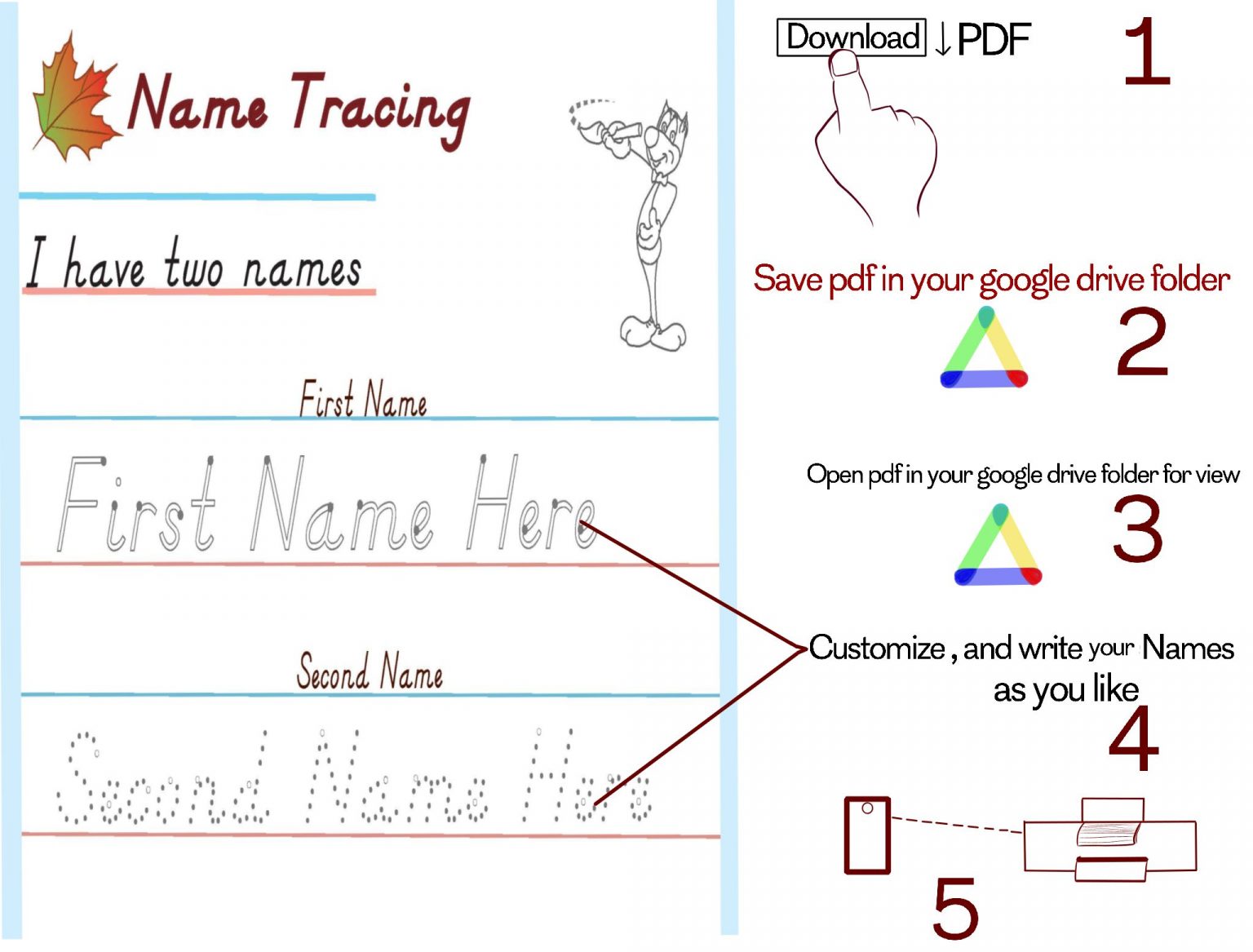Awesome 1x Name Tracing Editable Worksheets For Kids